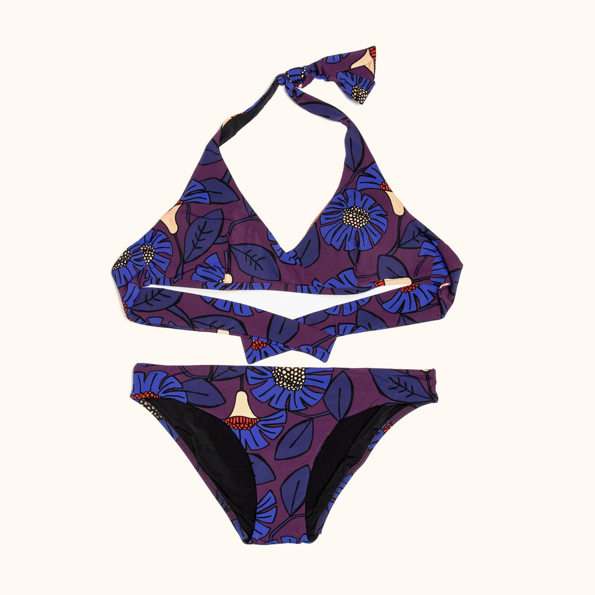 BIKINI BLUE FLORAL - WILDE BEACH– HANDMADE
